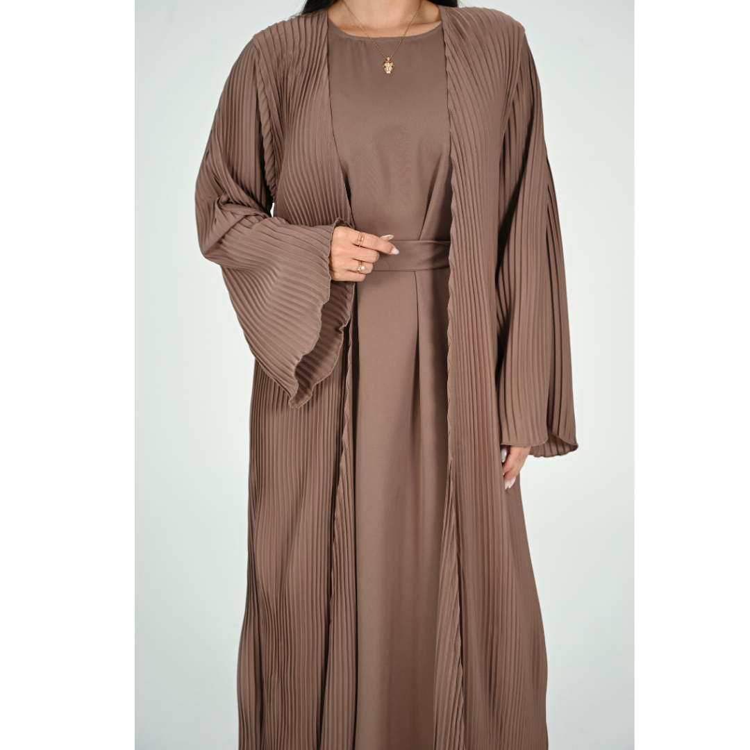 Nida 4 Piece Abaya Set - Coco Brown