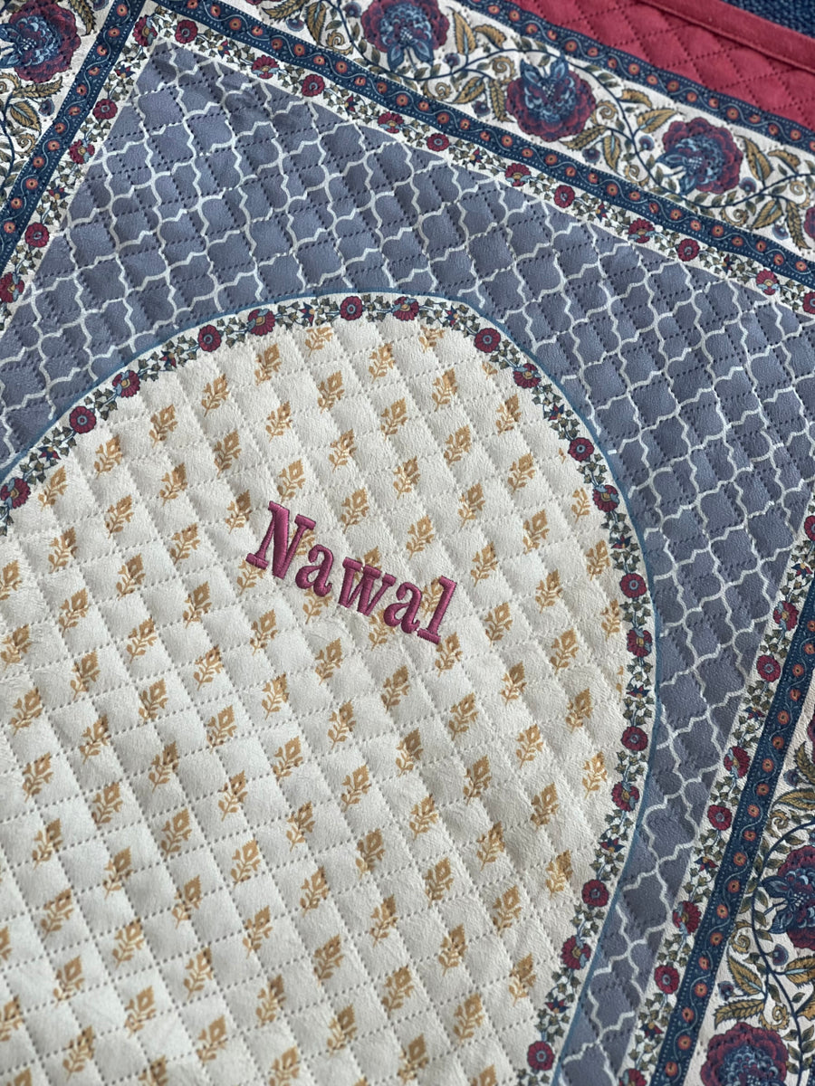 Personalised South Asian Design Pakistan Khaadi Quilted Prayer Mat