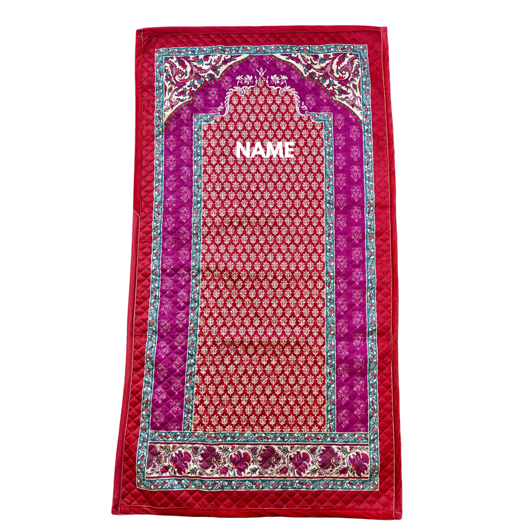 Personalised South Asian Design Pakistan Khaadi Quilted Prayer Mat